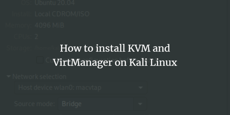 How to install KVM and VirtManager on Kali Linux – VITUX